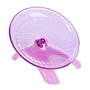 lizhi Flying Saucer Exercise Wheel for Small Pets Hamster Jogging Running Silent Spinner Hamster (Pink)