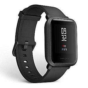 Amazfit Bip Fitness Smartwatch, All-Day Heart Rate and Activity Tracking, Sleep Monitoring, Built-In GPS, 45-Day Battery Life, Bluetooth, Onyx Black