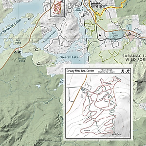 Lake Placid & Saranac Lake Winter Trails Map | Adirondacks High Peaks Hiking Map | Jackrabbit Ski Trail, Paul Smith’s College VIC, Cascade X-C Ski Center | Durable, Waterproof & Tear Resistant