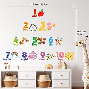 DECOWALL DS6-2020 Numbers Wall Stickers Wall Decals Peel and Stick Removable Wall Stickers for Kids Nursery Bedroom Living Room