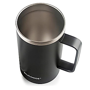 SILICANICE 24 oz Stainless Steel Vacuum Insulated Tumbler with handle & MacSlider Lid, Dishwasher Safe & Spill Proof Coffee Cup, Travel Mug for Hot/Cold Drinks, Durable Design (Gray 2.4, 24 Oz)