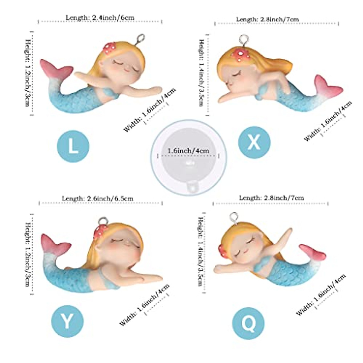 Floating Fish Tank Decor, Resin Mermaid Aquarium Decorations for Aquatic Pets Cartoon Aquarium Ornaments Fish Tank Accessories