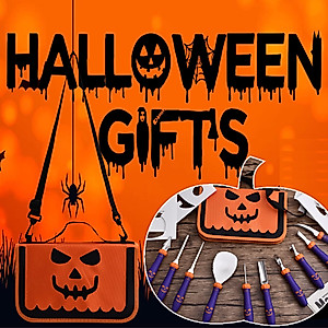 Unique Pumpkin Carving Kit Heavy Duty Stainless Steel Tools with Carrying Case (Total 21 Pieces) Pumpkin Carver Pumpkin Sculpting Set Halloween Party Decorating Gift for Adults (PURPLE)