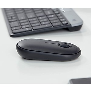 HP E14 G4 FHD (1920 x 1080) Portable Travel Monitor Bundle with 2 USB Type-C, Black Matte Bluetooth Folding Wireless Keyboard, and Black Pebble M355 Bluetooth Wireless Mouse
