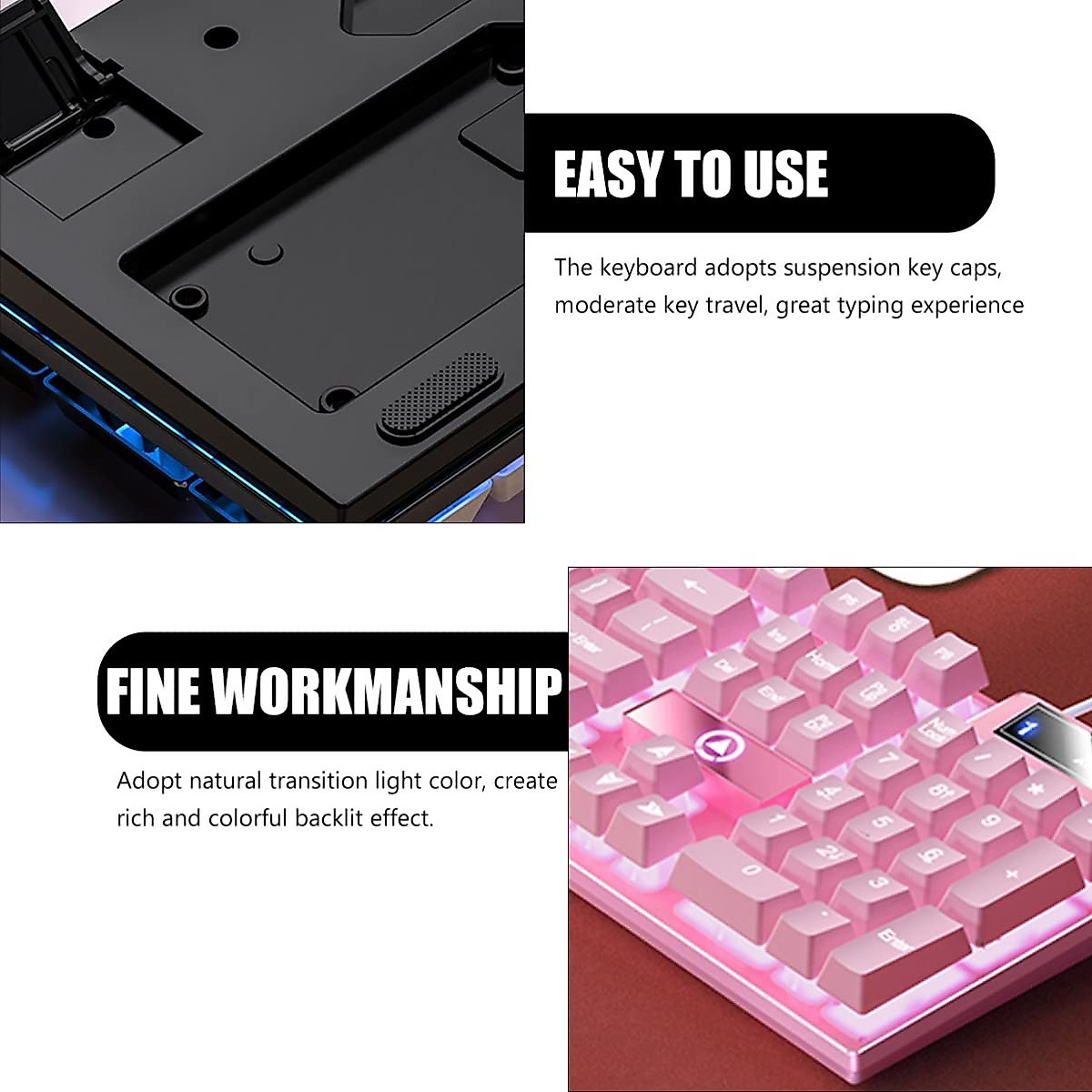 SOLUSTRE 104 Hardware Ultra Compact Keyboard Mechanical Electronic RGB Keyboard Private Model Computer Wired Keyboard USB Wired Keyboard Wired k500 Accessories Mechanical Feel Shine abs