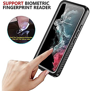 ANTSHARE Designed Samsung Galaxy S22 Case with Screen Protector,Samsung S22 Case Waterproof Shockproof Full Body Heavy Duty Protective Case for S22 5G (2022) Black/Clear