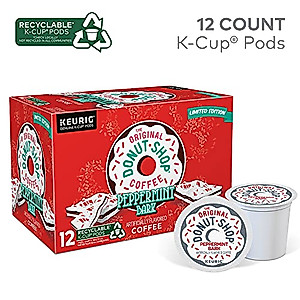 The Original Donut Shop Peppermint Bark Coffee, Black, 12 K-Cup Pods, 4.1 Oz