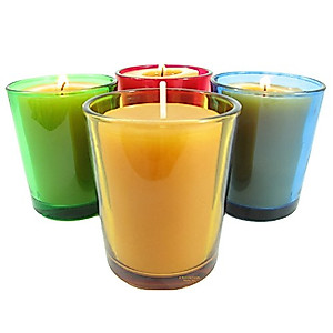 Beeswax Candle Works, Large 19-Hour Votives (Pack of 4) 100% USA Beeswax