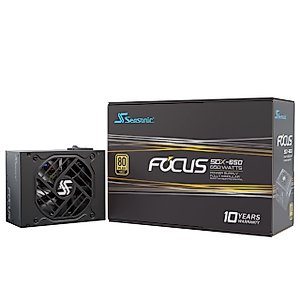 Seasonic Focus SGX-650 | 650W | 80+ Gold | Full-Modular | SFX Form Factor | Low Noise | Premium Japanese Capacitor | 10 Year Warranty | Nvidia RTX 30/40 Super & AMD GPU Compatible (Ref. SSR-650SGX)