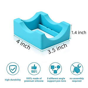 Silicone Cup Cradle for Tumbler Crafting Tumbler Holder with Built-in Slot and Felt Edge Scraper 2 Angle Supports Anti Skidding Tumbler Cradle for Cups and Bottles (Blue)