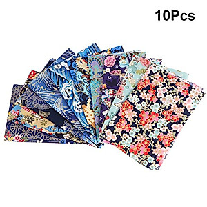 Fabrics Fabric Scraps Quilting Fabric 10pcs Fabric Bundle Squares Cotton Patchwork Lint Floral Pattern for DIY Craft Sewing Quilting Scrapbooking Fabric Scraps Quilting Fabric Facemask