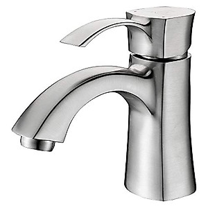 ANZZI Alto Single Hole Single Handle Bathroom Sink Faucet cUPC Brushed Nickel Deck Mounted Bathroom Faucet Lavatory Faucet One Hole Installation (L-AZ012BN)