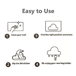 UQUABESO White Cloud Magnetic Wall Key Holder, Powerful Magnets Keep Keychains Hooks with Adhesive for Door Entryway, Easy to Install and Convenient to Use