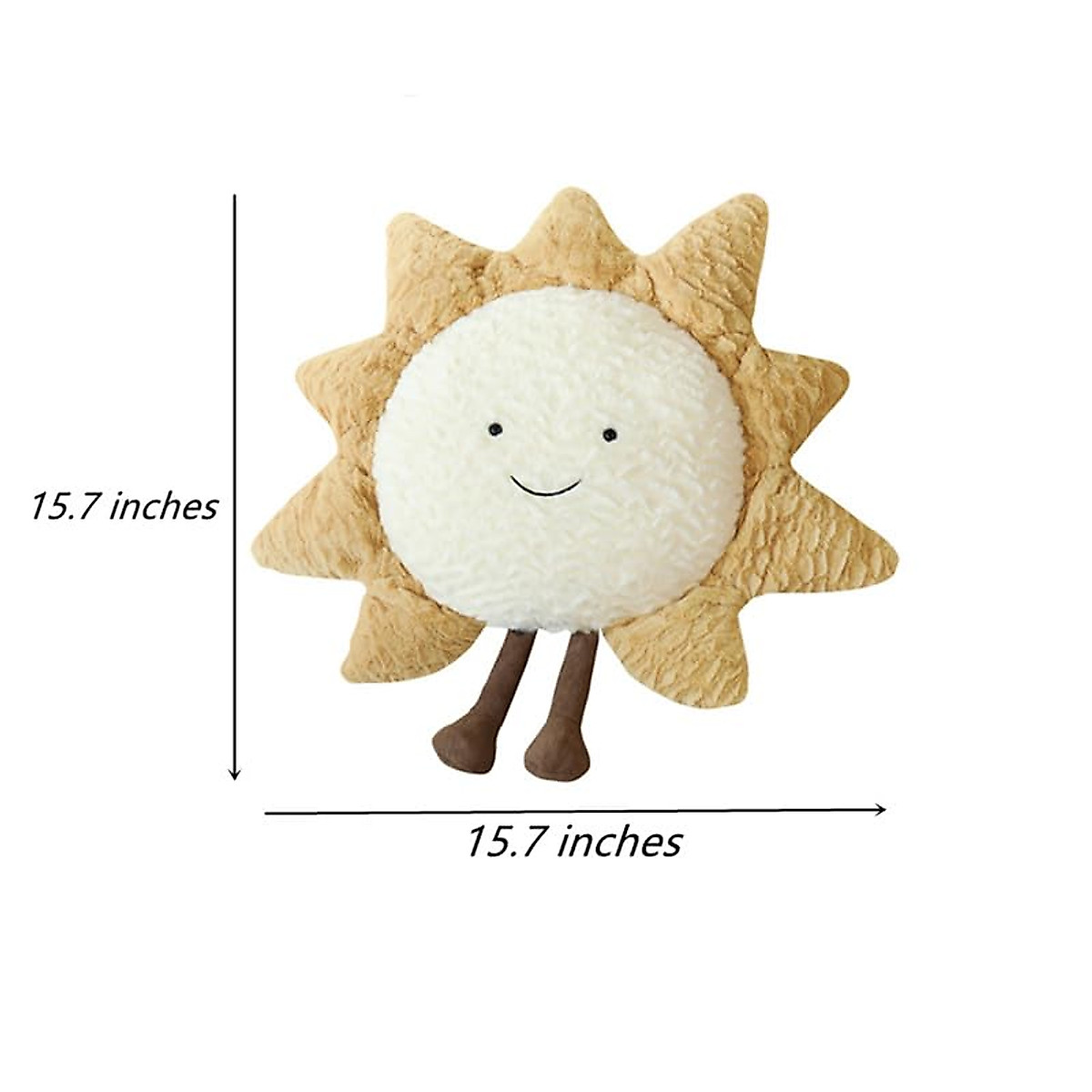 JOSON Cozy Sun Pillow Star Moon Sofa Cushion, Soft Bedside Plush Decorative Pillow, can be Used as a Birthday, for Children and Girls (15.7in, Sun)