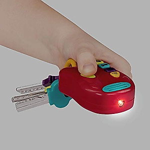 Battat Toy Keys – 3 Keys & Remote with 4 Fun Sounds – Mini Flashlight – Toy Car Keys with Fob for Baby, Toddler – Light & Sound Keys – 10 Months + Red, 6 x 1.25 x 7.5 inches
