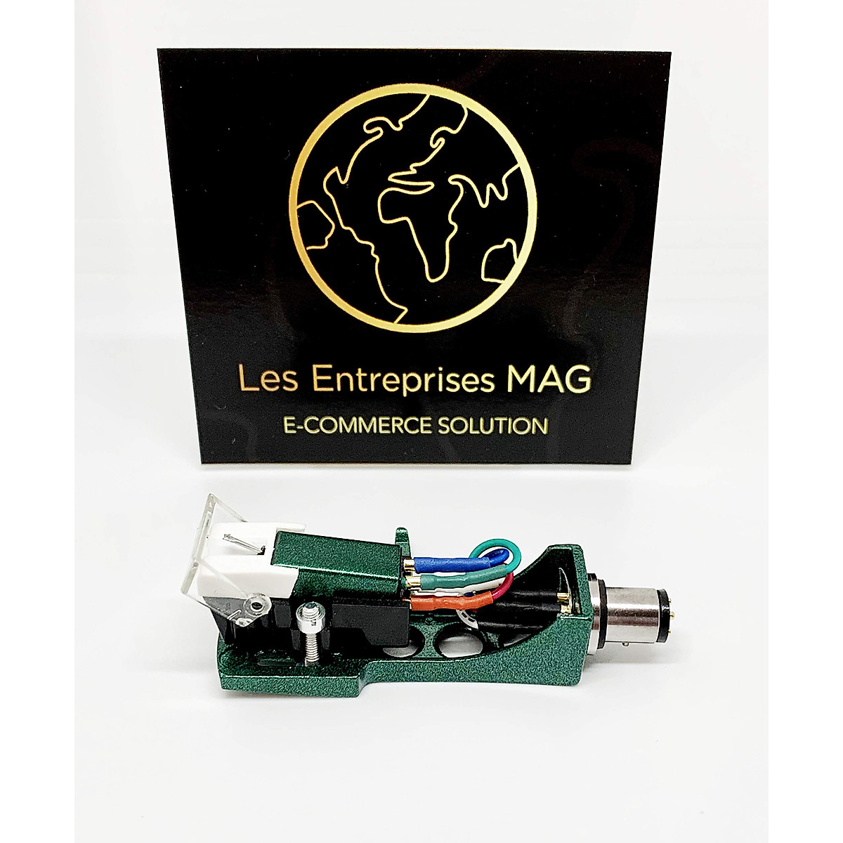 Cartridge and Stylus, needle and Green Headshell with mounting bolts for Technics SL-1200, SL-1210, SL-1600, SL-1610, SL-1700, SL-235, SL-23A, SL-B2, SL-B202, SL-B205, SL-B3