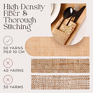 Designer Burlap Table Runner - For Farmhouse-Style Dining Room - Woven Jute Fabric Placemats or Centerpieces - Rustic Home Decor for Coffee, Tea, & Outdoor Tables - Long Roll, 12 Inches x 10 Yards