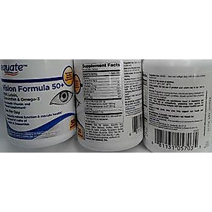 Equate Vision Formula 50+ Lutein, Zeaxanthin & Omega-3, 300 Softgels