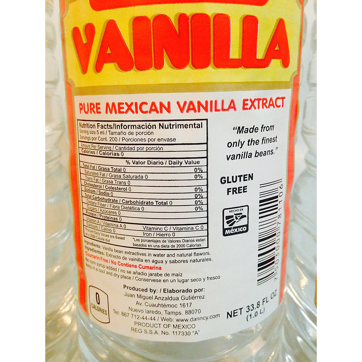 3 X Danncy Clear Pure Mexican Vanilla Extract From Mexico 33oz Each 3 Plastic Bottle Lot Sealed