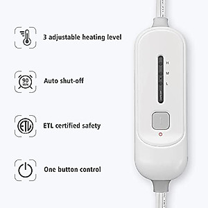 Heating Pad for Back Pain Relief,Heat Pads for Neck and Shoulders,Electric Back Heated Wrap,Large Heating Pad,Electric Heated Pads with Auto Shut Off,3 Temperature Levels,Black,Gifts for Mom, Dad