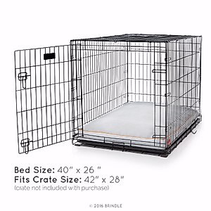 BRINDLE Stone Shredded Memory Foam Pet Bed - Pet Essentials - Orthopedic Design - Pet Crate Compatible - Machine Washable Cover - Indoor Pet Bed for Dogs, Puppies, Cats, and Rabbits - Size Large