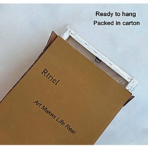 Rtriel Teal Rose Canvas Wall Art Turquoise Blue Flower Prints Contemporary Black and White Pictures for Bathroom Wall Decor 12 x 16 Inch