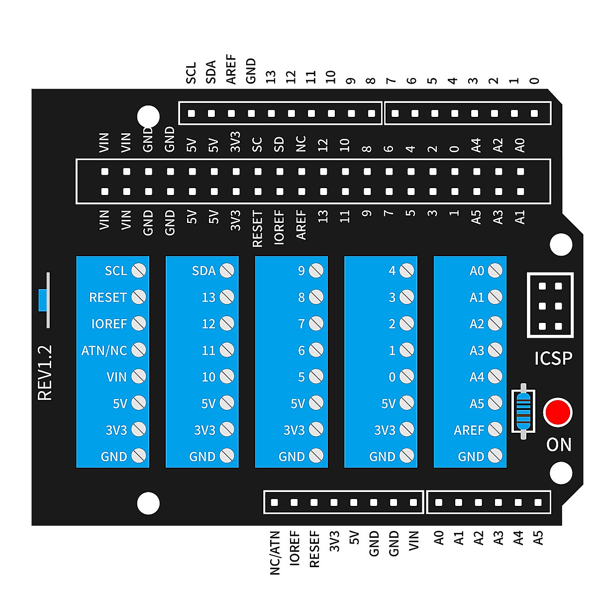 GeeekPi Screw Terminal Hat for Arduino UNO, GPIO Screw Terminal Block Breakout Module with Horn Socket Connector, GPIO Expansion Board Breakout for Arduino UNO