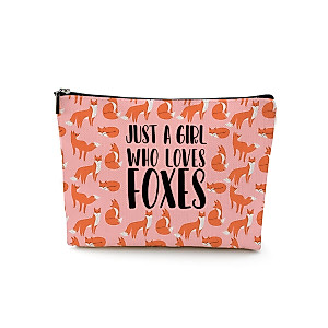 Ovfhus Fox Make Up Bag Fox Gifts Fox Party Favors Stuff Decor Cosmetic Travel Bag for Fox Lovers Women Her Mom Teens Sister Coworker Nurse Travel Senior Graduation Birthday