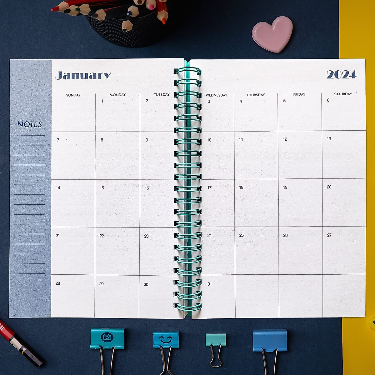 Planner 2024-2025 - Daily Planner 2024-2025 from April 2024 to June 2025,15 Month Planners 2024-2025 for Women, 5.2" x 7.5", Spiral Binding, Premium Thick Paper, Green