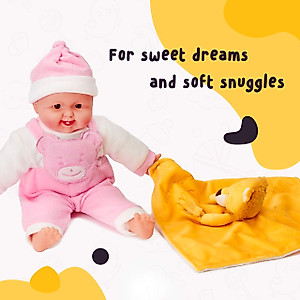 12 Inches Personalized Lion Lovey Soft Security Blanket with Custom Name Gift for Baby