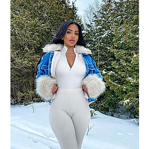 OQQ Women's 2 Piece Bodysuits Sexy Ribbed One Piece Zip Front Long Sleeve Tops Bodysuits Black White