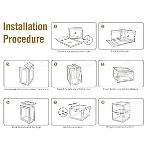 Aliscatre Shoe Boxes Clear Plastic Stackable, 6 Pack Shoe Organizer for Closet, Shoe Storage Boxes for Women/Men, Shoe Containers for Sneaker Display, Fit up to US Size 12(13.4”x 9.8”x 7.1”)
