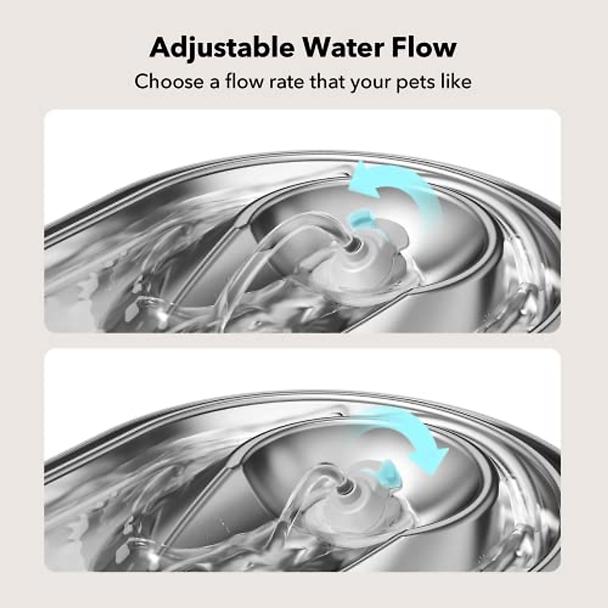 PETLIBRO Cat Water Fountain Stainless Steel, 2L & 3L Hygienic Pet Water Fountain, Food-Grade Dog Water Dispenser, Super Quiet, Dishwasher Safe with Adjustable Water Flow for Cats & Dogs