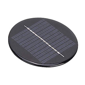 T best 4Pcs Solar Cell Panel, 6V 80MM Diameter Round Solar Battery Panel Outdoor Portable Stable Efficient Polycrystalline Silicon Solar Power Panel