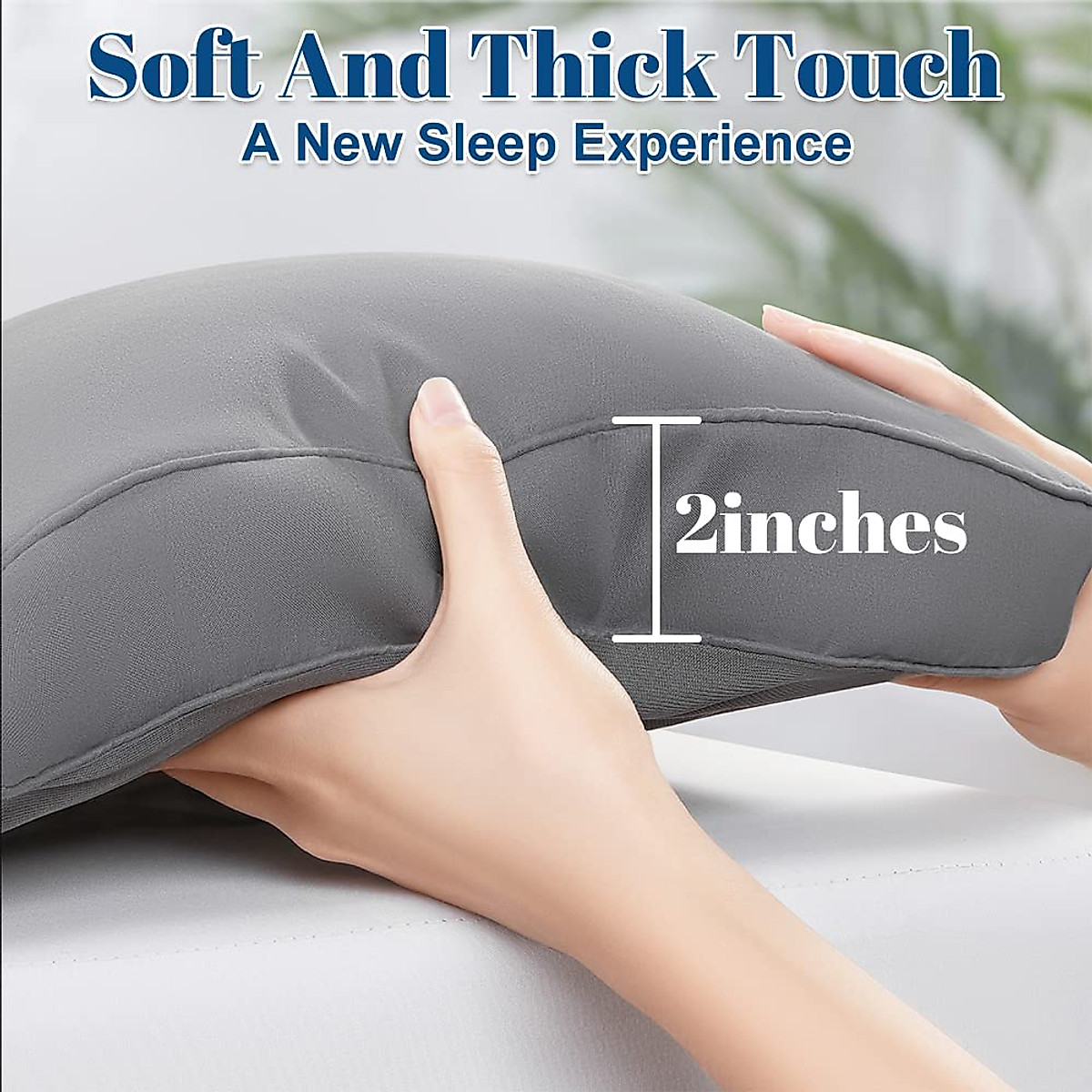 SONORO KATE Mattress Topper, Extra Thick Mattress Protector,Cooling Mattress Pad Cover for Back Pain, Plush & Support Bed Topper Overfilled Down Alternative with 8-21" Deep Pocket (Grey, Queen)