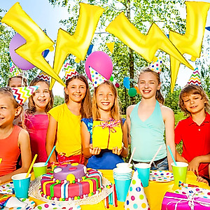 4PCS Lightning Bolt Balloon 34inch Yellow Lightning Bolt Foil Party Balloons Large Flash Balloons Foil Lightning Bolt Shape Balloons For Birthday Party Wedding Baby Shower Boys Decoration Supplies