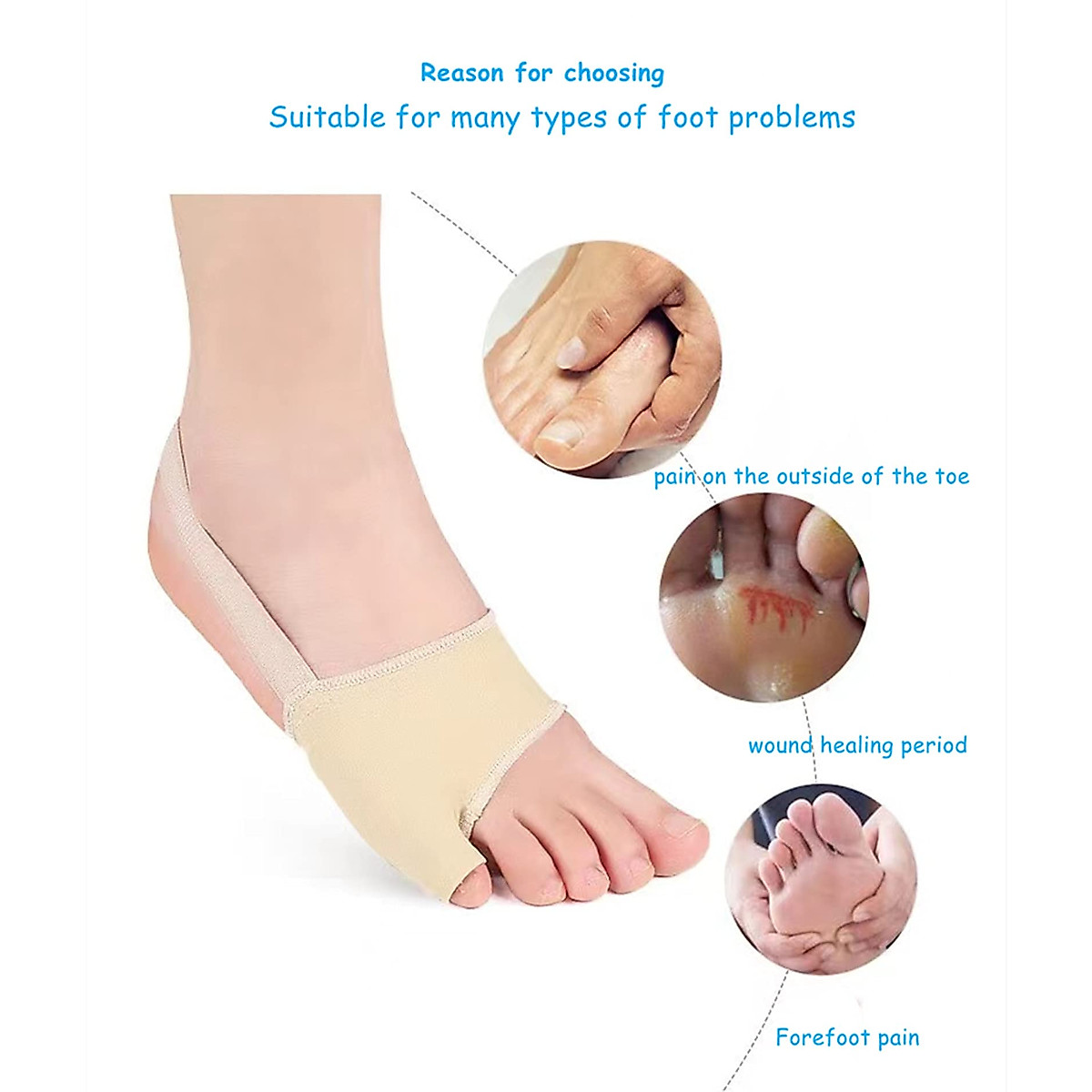 ERSANLI Pinky Toe Splint, Pinky Toe Straightener,.Pinky Toe Bunion Pads, Men'S And Women'S Bunion Corrector, Bunion Relief Toe Separators For Overlapping Toes.(1 Pair, Large)