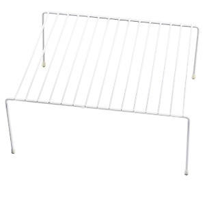 YBM Home White Wire Cabinet Helper Shelf Organizer and Storage Rack Helper for Kitchen, Expandable Kitchen Counter and Cabinet Shelf (1, 16"L x 9.75"W x 5.5"H)