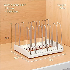 YouCopia StoreMore Cookware Rack Adjustable Pan Organizer, White