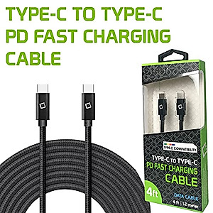 Dual USB-C/PD 60W Fast Charging Cord Compatible with vivo V20 Pro 5G Plus 5Gbps Data Transfer for Power Delivery Hi Capacity Charging (Black)