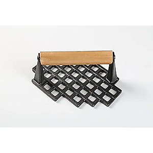 HAWOK Cast Iron Pre-Seasoned Grill Press with Wood Handle set of 2…