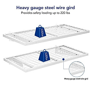 FLEXIMOUNTS 2-Pack 2x4ft Bike Storage Rack Garage Wall Shelves, 24-inch-by-48-inch, White