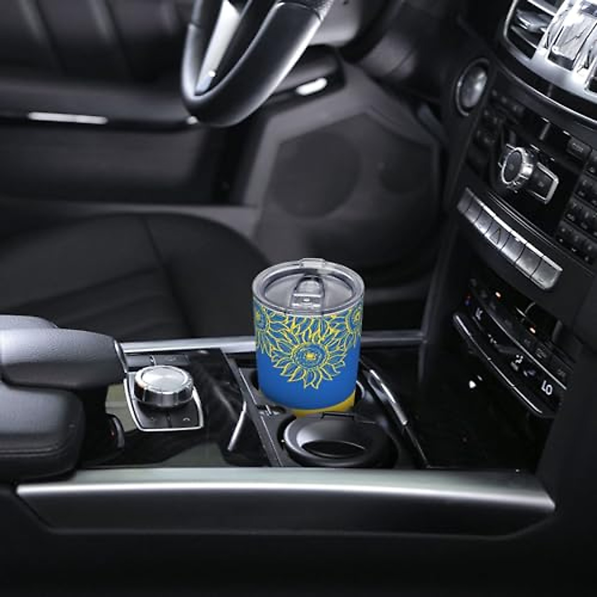 VKKOEWL Sunflowers And Ukraine Flag Stainless Steel Insulated Tumbler 20 Oz Travel Water Bottle Coffee Mug Drink Cup With Lid Straw