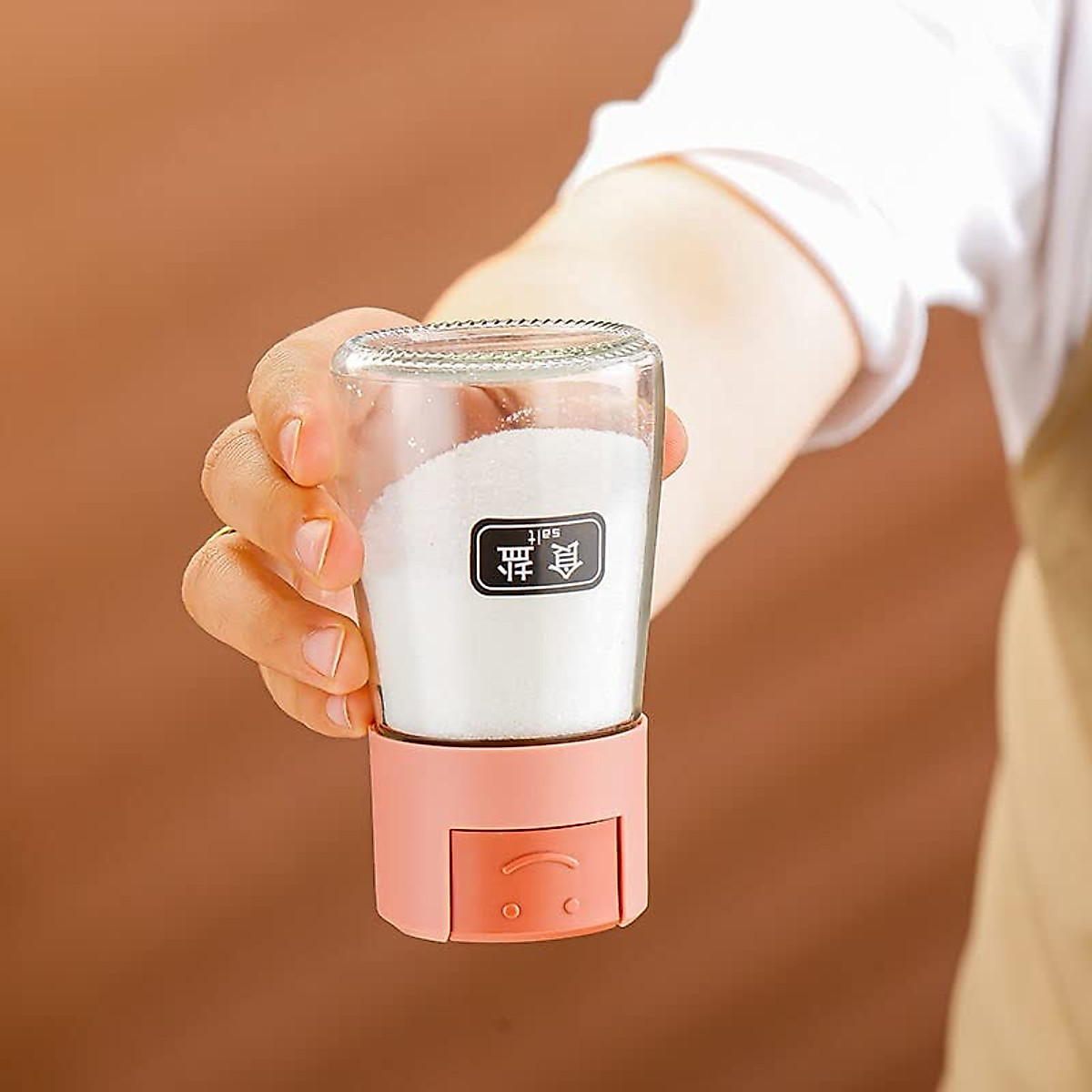 Gold Salt And Pepper Shakers, Measuring Salt And Pepper Shakers, Accurately Quantifying Each 0.5g-1/8 Tsp, Quantifying Spice Dispenser, Salt Shaker With Lid, Airtight Transparent Glass Flavoring Bottl