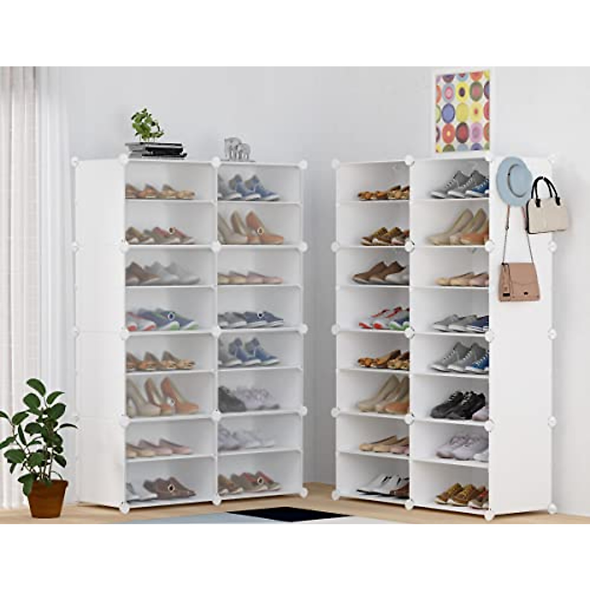 HOMIDEC Shoe Storage, 8-Tier Shoe Rack Organizer for Closet 32 Pair Shoes Shelf Cabinet for Entryway, Bedroom and Hallway