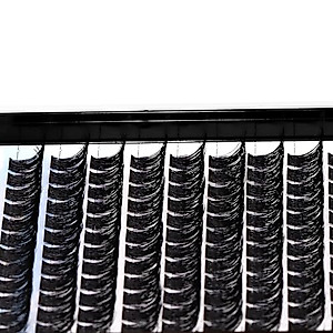Hannahool Handmade D Curl 10-20mm to Choose 120Pcs Natural long Individual Thick Base Cluster Eyelashes Dramatic Look DIY Volume Eye Lashes Extensions (14mm)