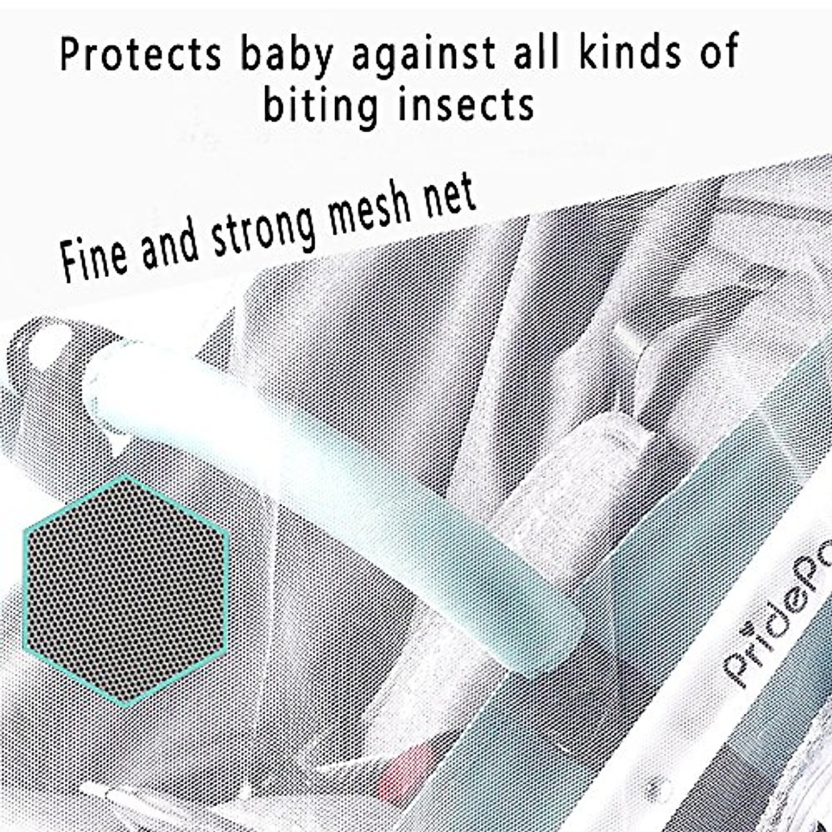 Pram Net, Universal Mosquito Fly Bug Insect Net Protection Cover for Pushchair Car seat Buggy carrycot Bed Stroller Bassinet Basket Jogger Travel cot 1 Pack