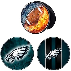 MIULHPA Multifunction Football Team Cell Phone Stand Holder and Grip. Foldable Phone Kickstand Mount Compatible for Smartphones (Green Fire Design)3Pack MALAI01