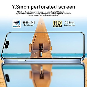 Original Unlocked Mobile Phones for i15 Pro Max, 16GB RAM 1TB ROM Global Version Smartphone, 7.3INCH HD Full Screen, Triple Camera Android Cellphones,Black-1TB