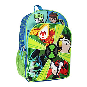Bioworld Ben 10 Backpack Omnitrix Omniverse 16" Alien Force Kids School Travel Backpack